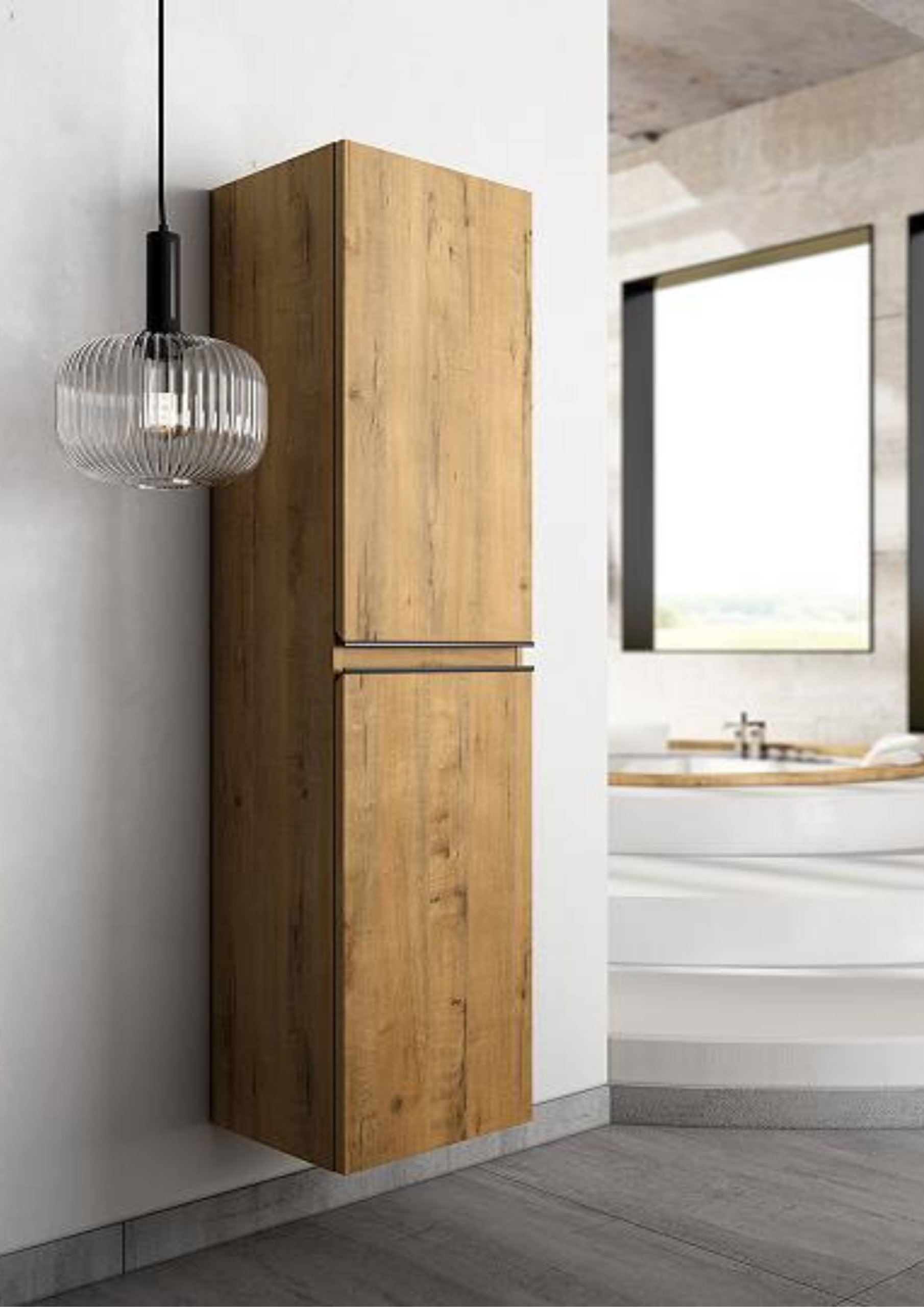 BLACK INGLET ROBLE OSTIPPO WALL HUNG COLUMN CABINET 350x310x150MM ...